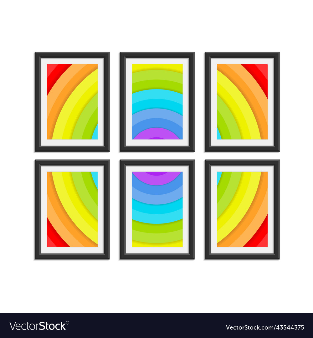 Colored photo frames set Royalty Free Vector Image
