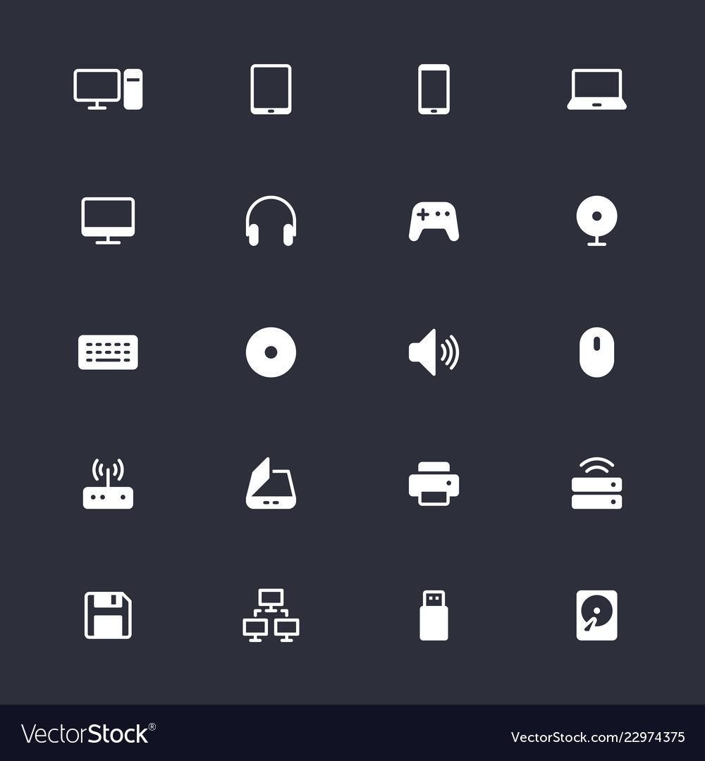 Computer simple icons Royalty Free Vector Image