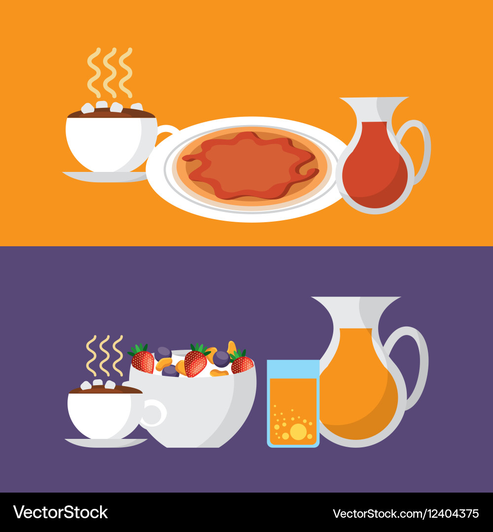 Delicious and healthy breakfast icon Royalty Free Vector