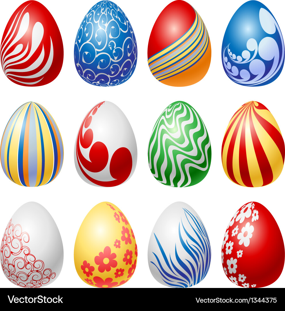 Easter egg set Royalty Free Vector Image - VectorStock