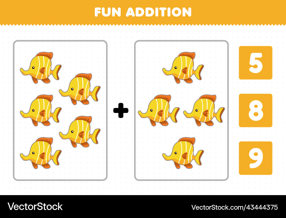 Education game for children fun addition by count Vector Image