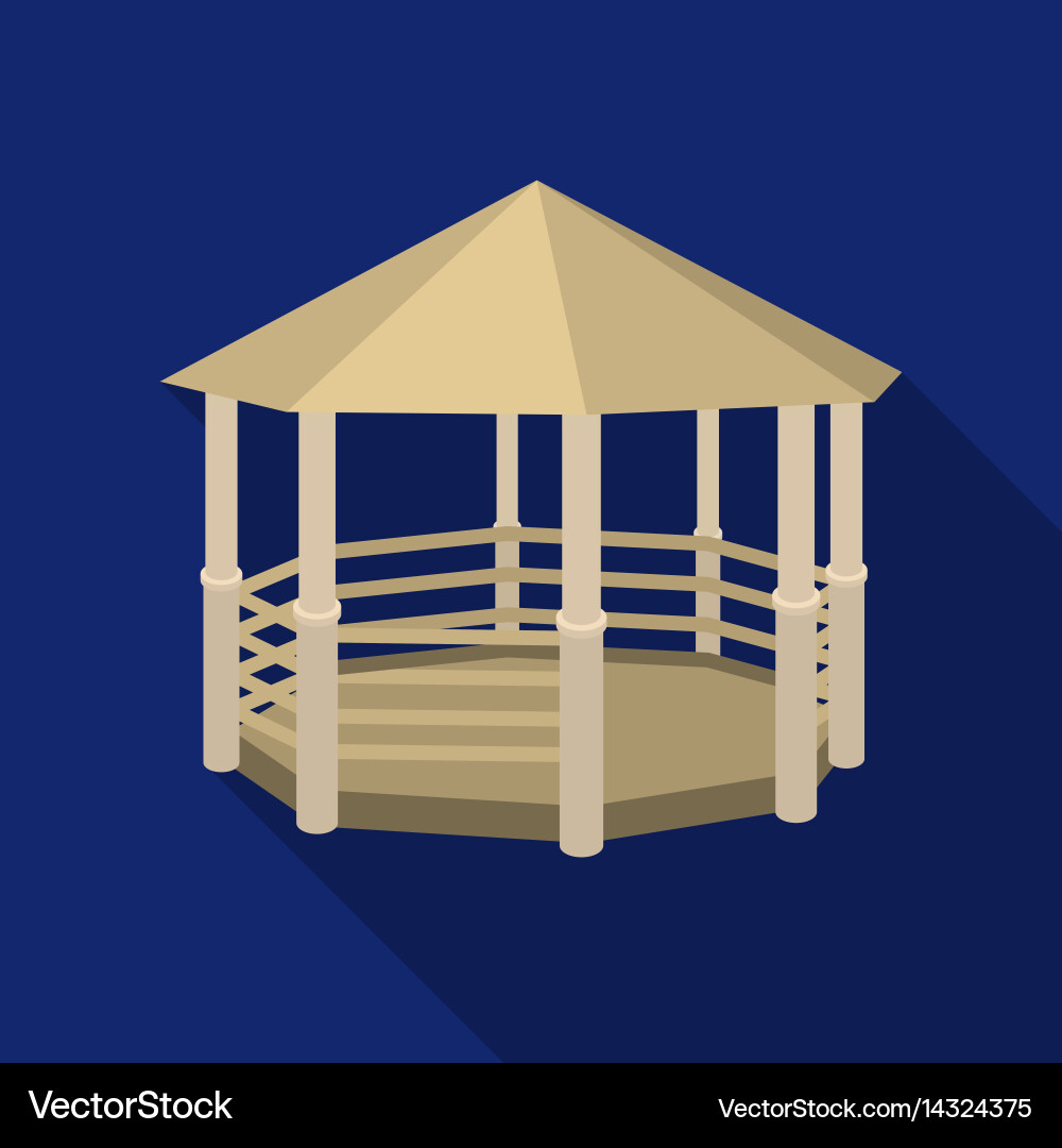 Gazebo icon in flat style isolated on white Vector Image
