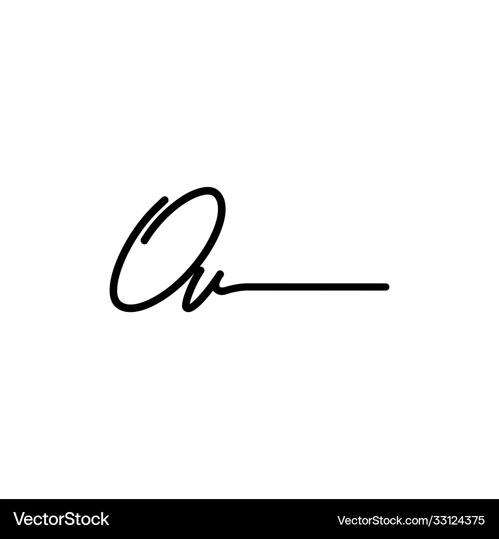 Letter ov signature logo template Royalty Free Vector Image