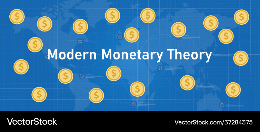 Modern monetary theory concept printing money Vector Image
