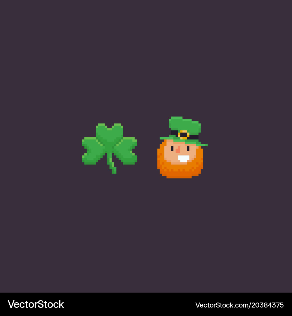 Pixel saint patrick Royalty Free Vector Image - VectorStock