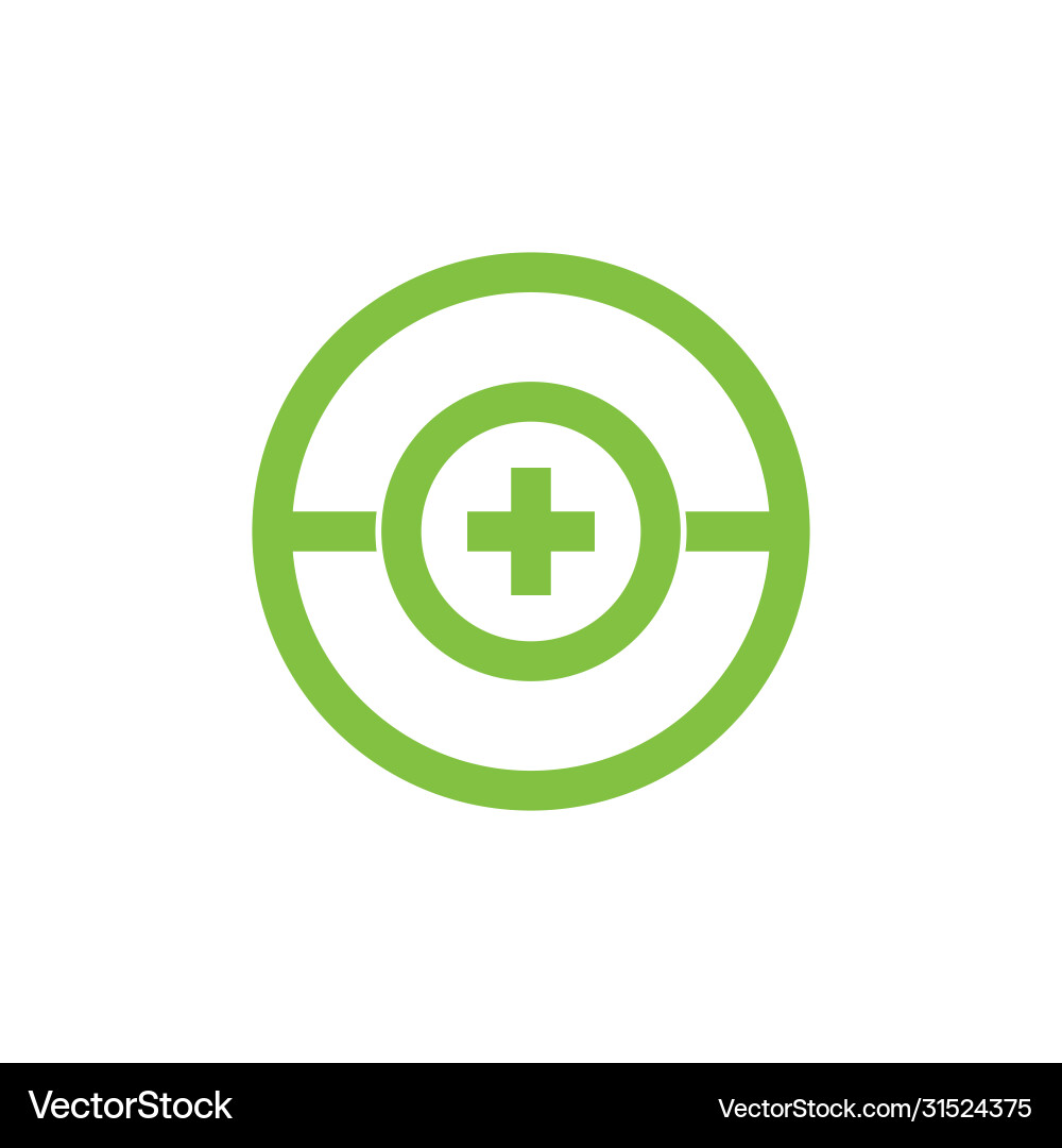 Plus medical circle geometric line simple Vector Image