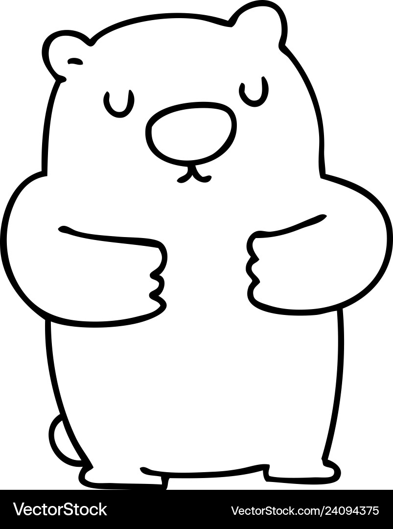Quirky line drawing cartoon beaver Royalty Free Vector Image