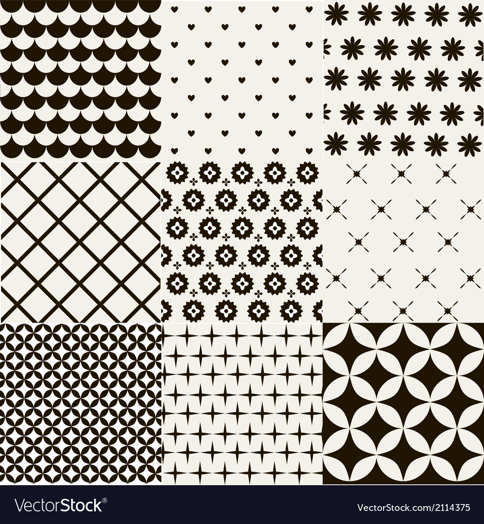 Seamless pattern set Royalty Free Vector Image