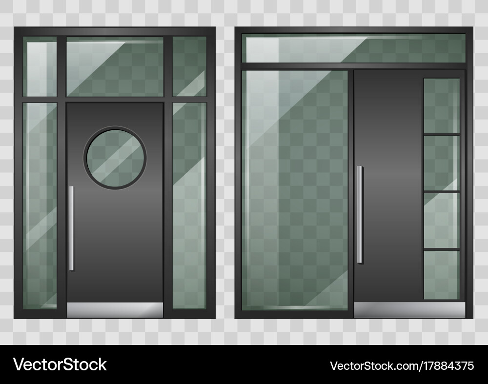Set of modern entrance doors Royalty Free Vector Image