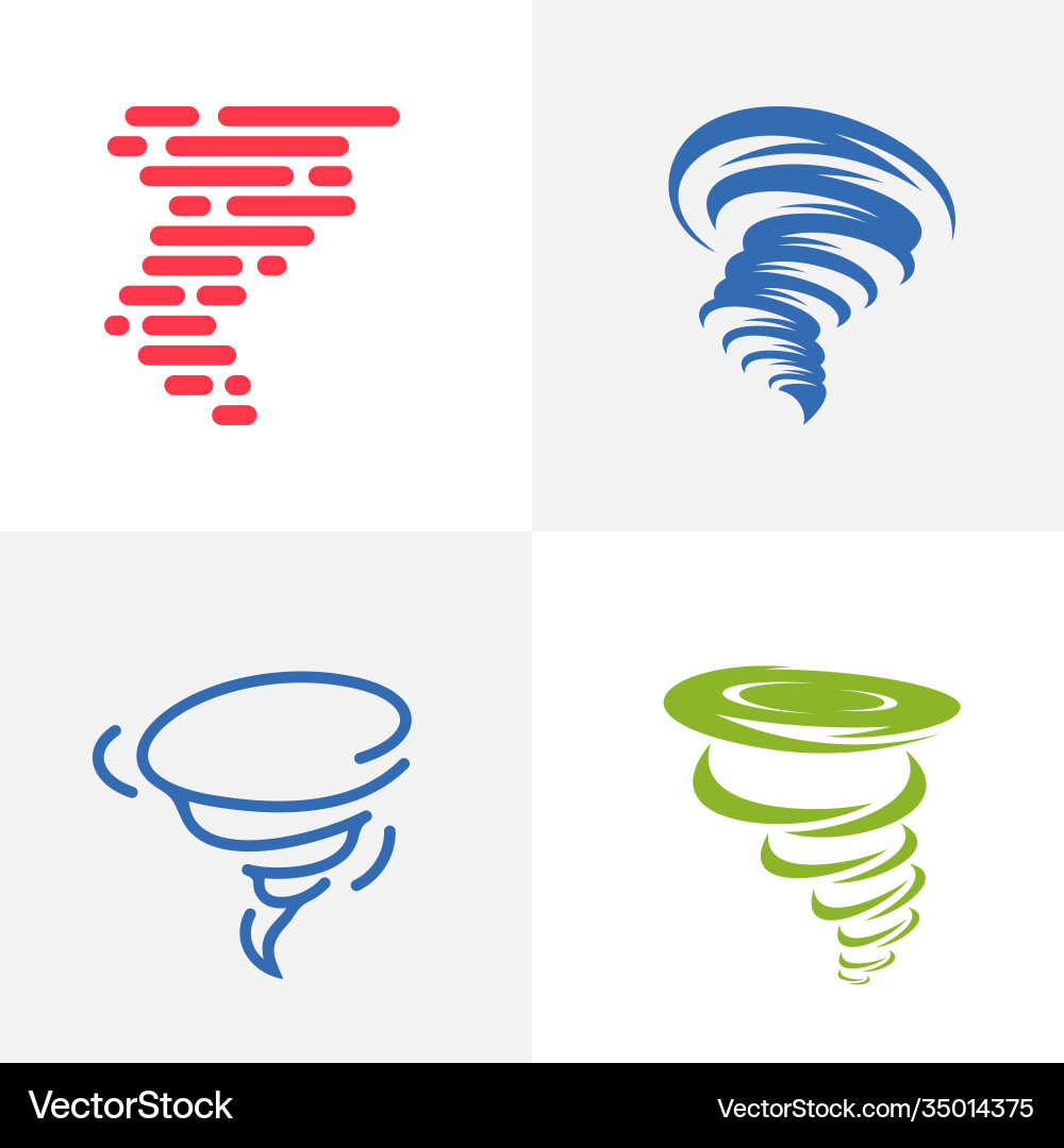 Set tornado logo template creative twister Vector Image