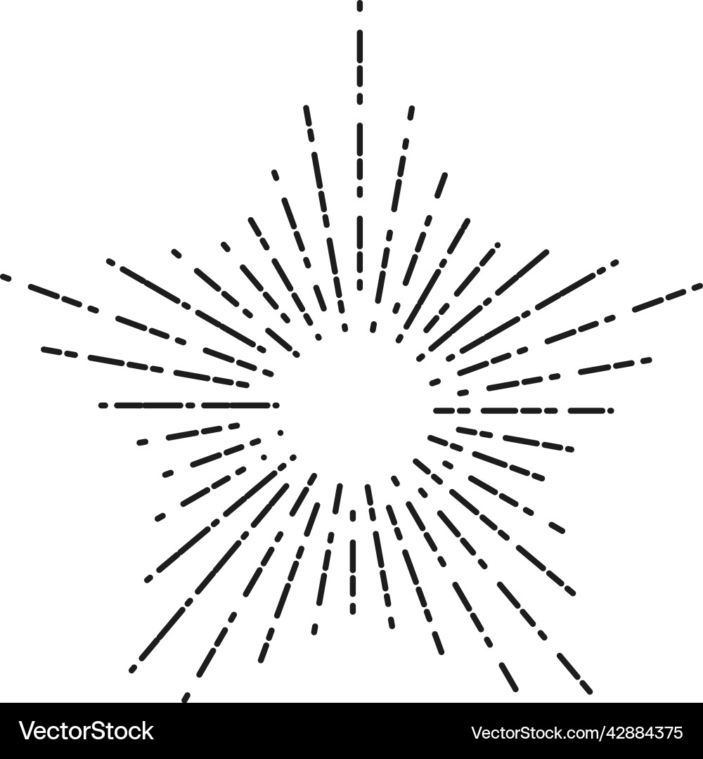 Star burst with retro line rays black sunbeam Vector Image