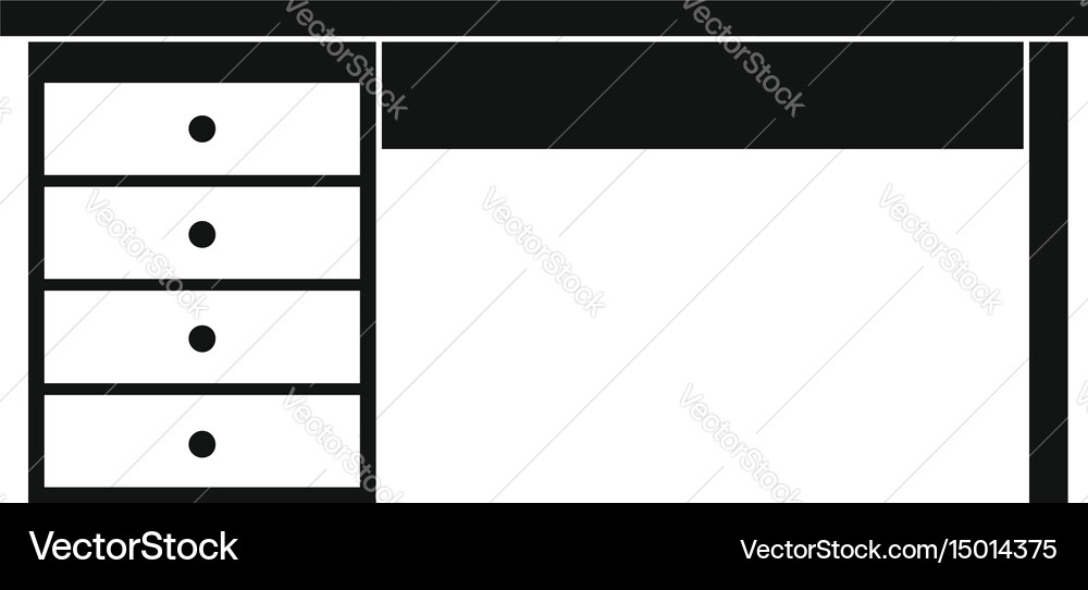 Wooden office desk icon simple Royalty Free Vector Image
