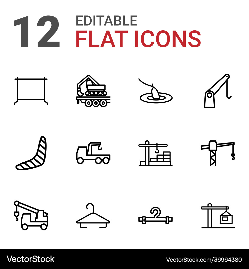 12 hook icons Royalty Free Vector Image - VectorStock
