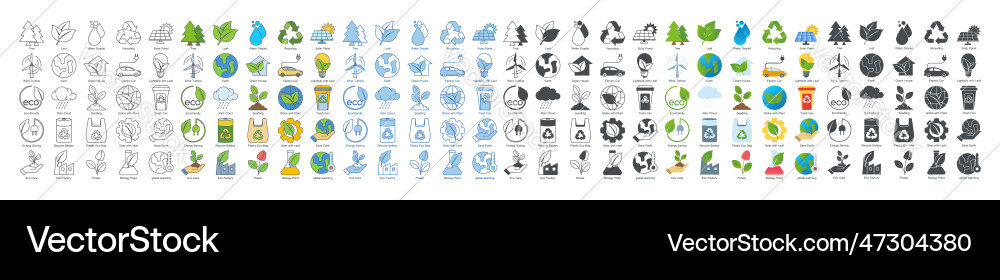 150 ecology and environment set icon symbol Vector Image