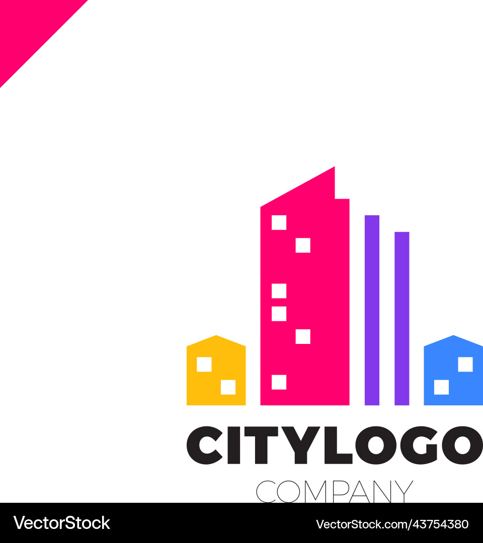 Abstract city building logo design concept symbol Vector Image