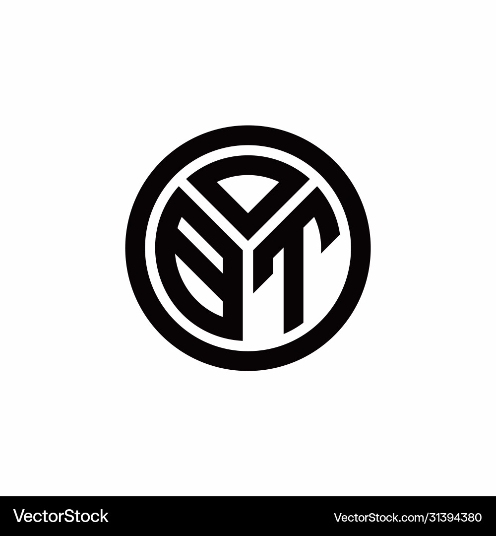 Bt monogram logo with circle outline design Vector Image