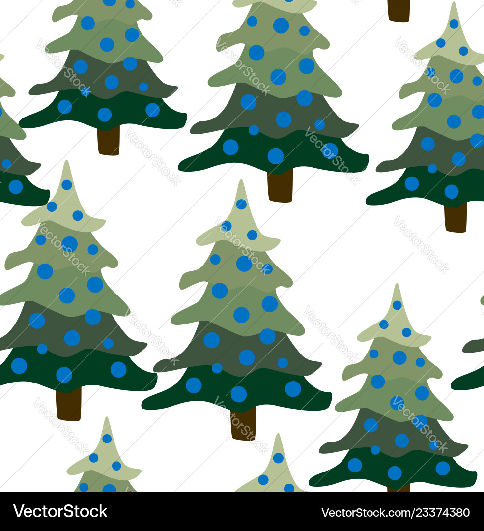 Christmas winter forest landscape seamless Vector Image