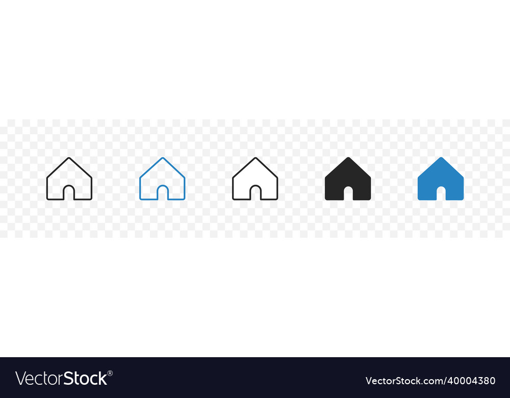 Home icon set on a transparent background button Vector Image Home icon set on a transparent background button Vector Image