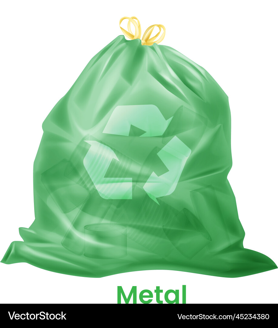 Metal junk bag trash recycle sorted litter Vector Image