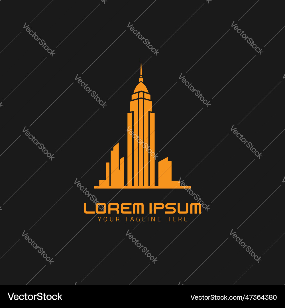 Modern city building tower logo icon template Vector Image
