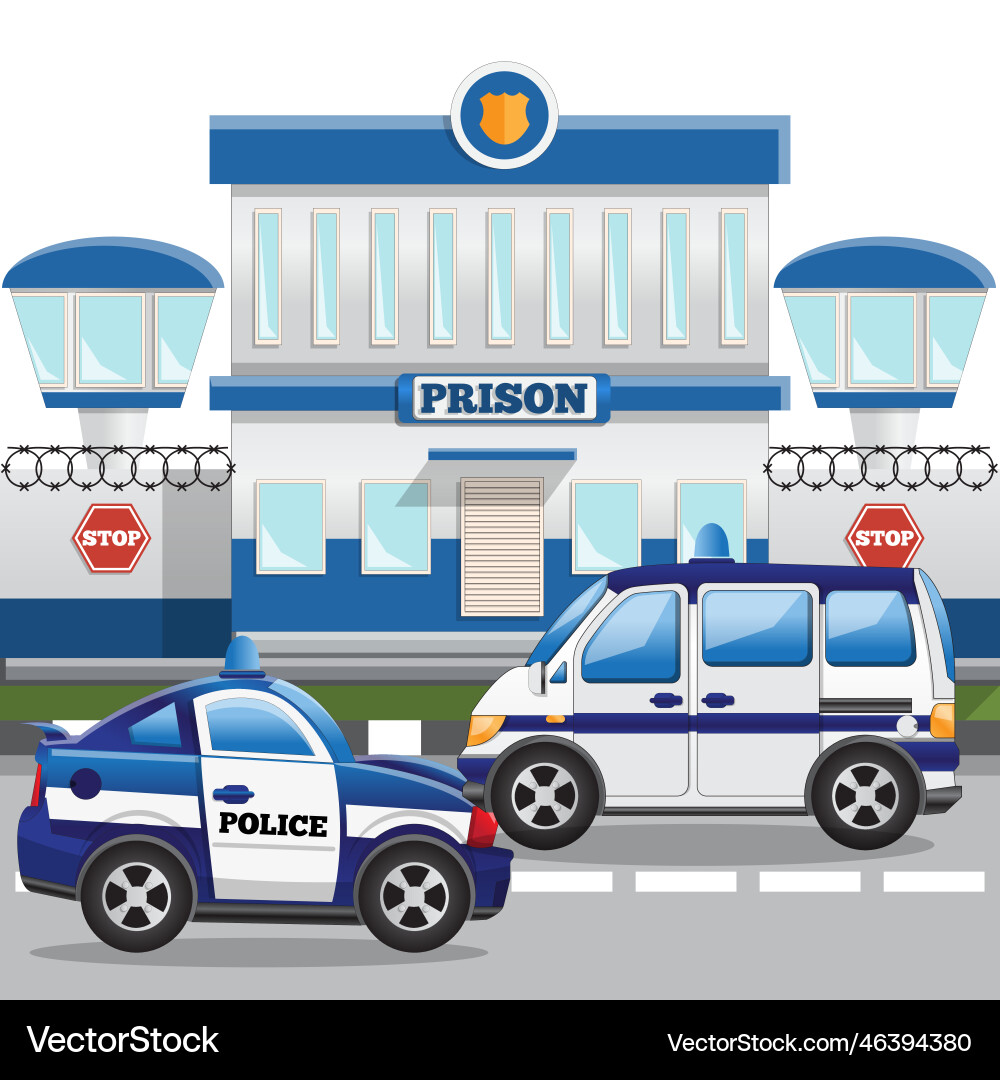 Prison building Royalty Free Vector Image - VectorStock
