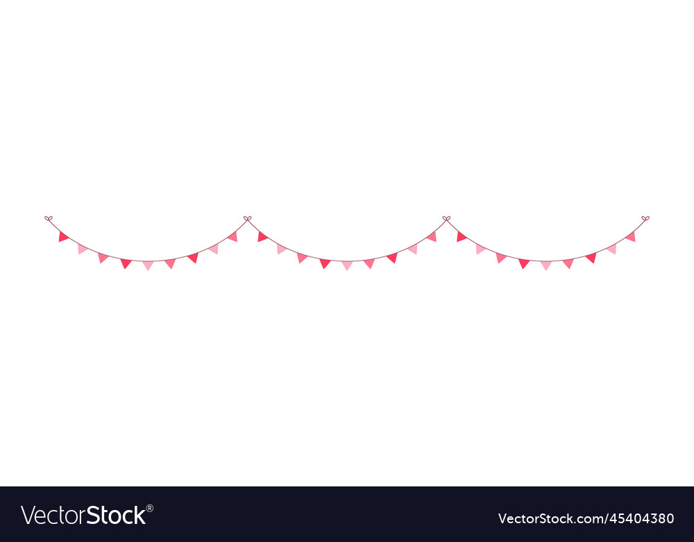 Valentines day triangle pennant banner bunting Vector Image
