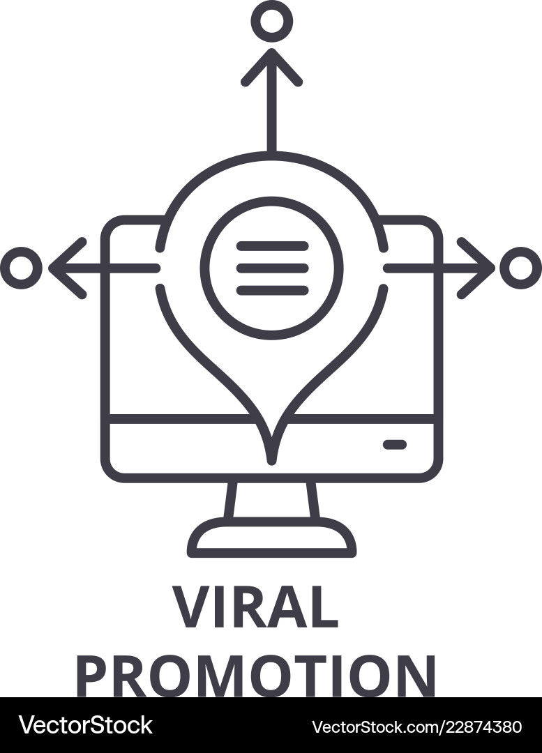 Viral promotion line icon concept Royalty Free Vector Image