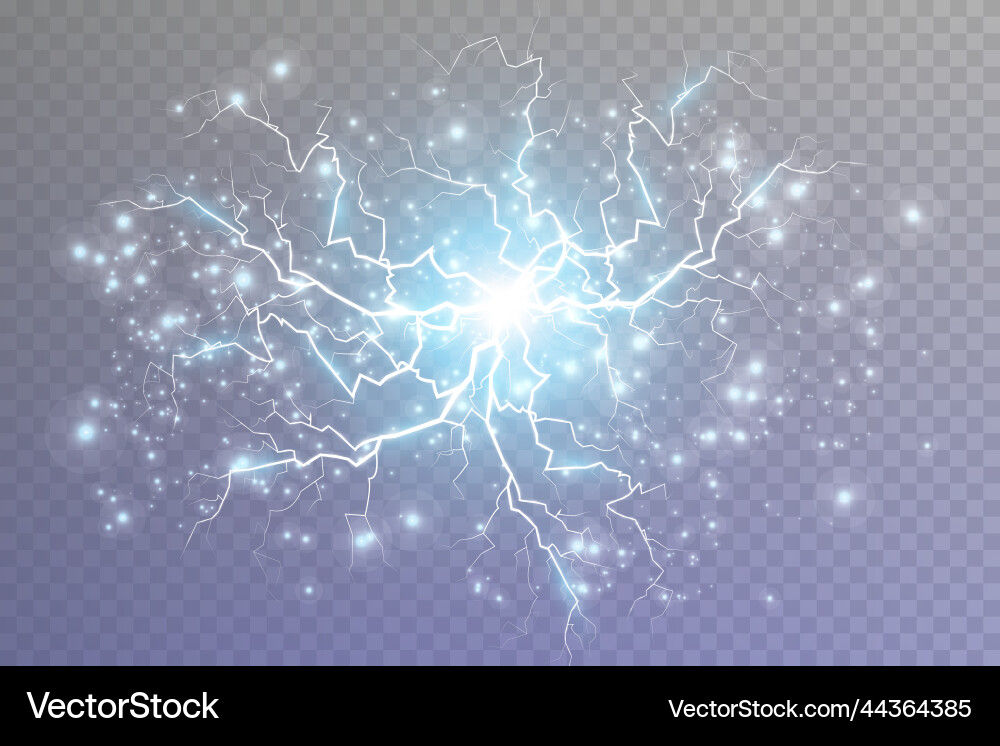 A set of magic lightning and bright lighting Vector Image