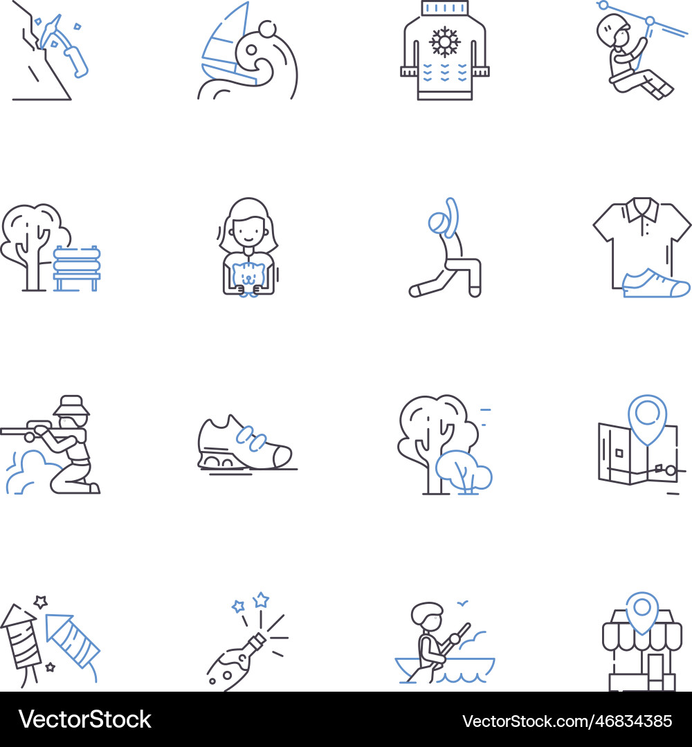 Being awake line icons collection alert Royalty Free Vector
