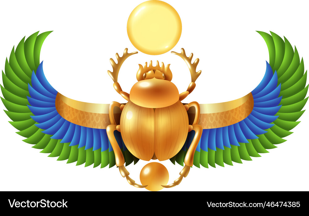 Cartoon egyptian scarab Royalty Free Vector Image