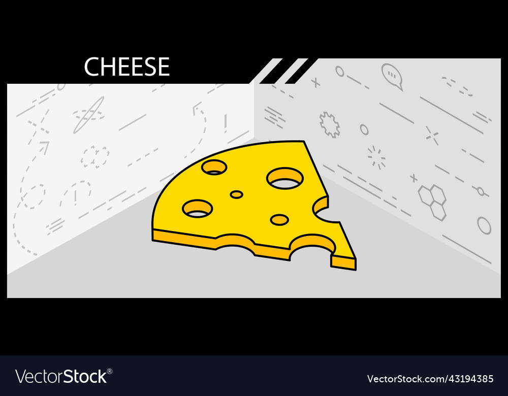 Cheese isometric design icon web 3d colorful Vector Image Cheese isometric design icon web 3d colorful Vector Image