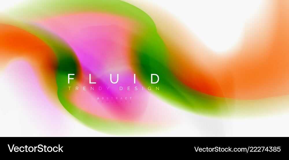 Color flowing wave trendy liquid design template Vector Image