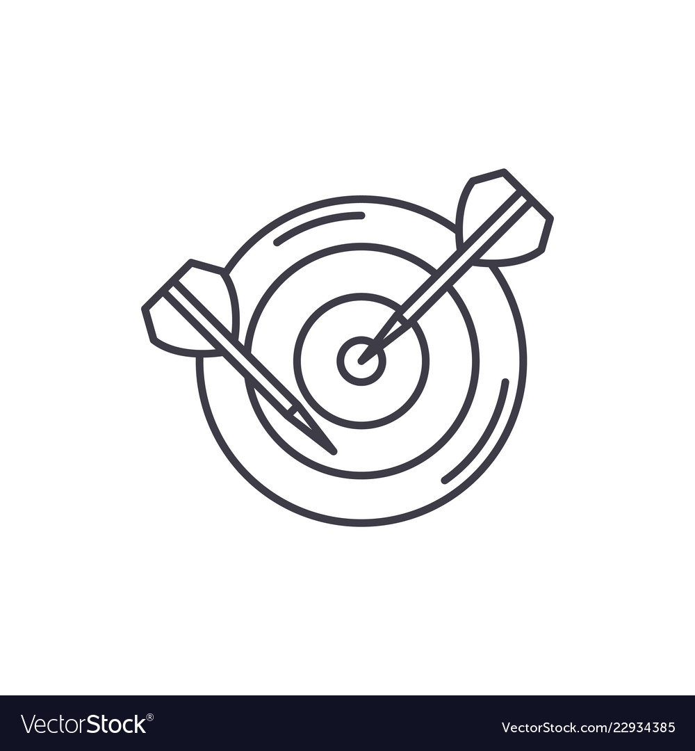 Dart line icon concept dart linear Royalty Free Vector Image