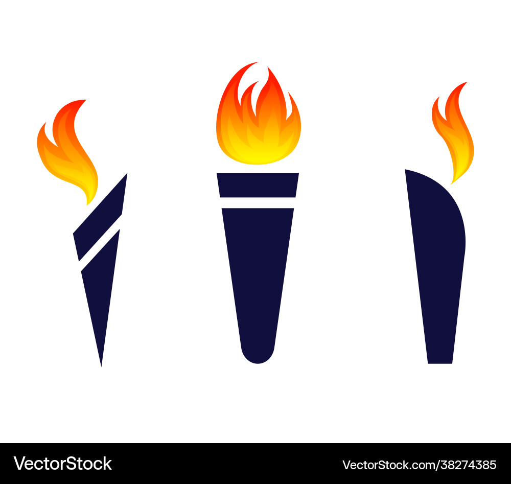 Design icons torch collection blue abstract Vector Image