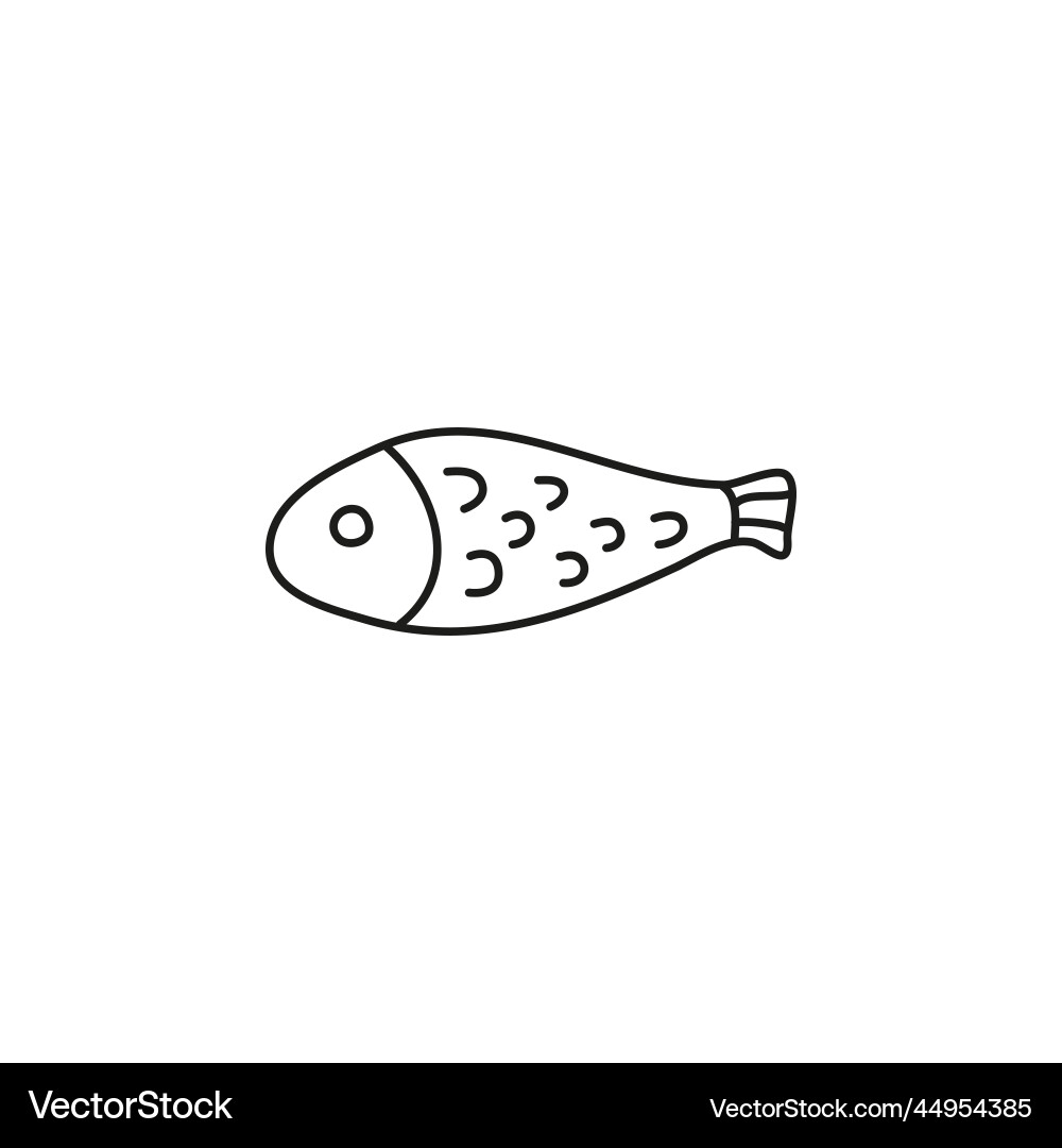 Doodle outline fish icon Royalty Free Vector Image