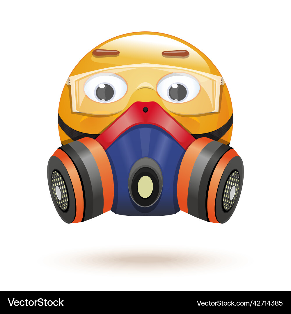 Emoticon in a respirator emoji in a muzzle Vector Image