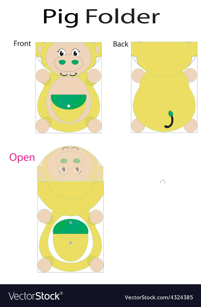 Folder pig Royalty Free Vector Image - VectorStock