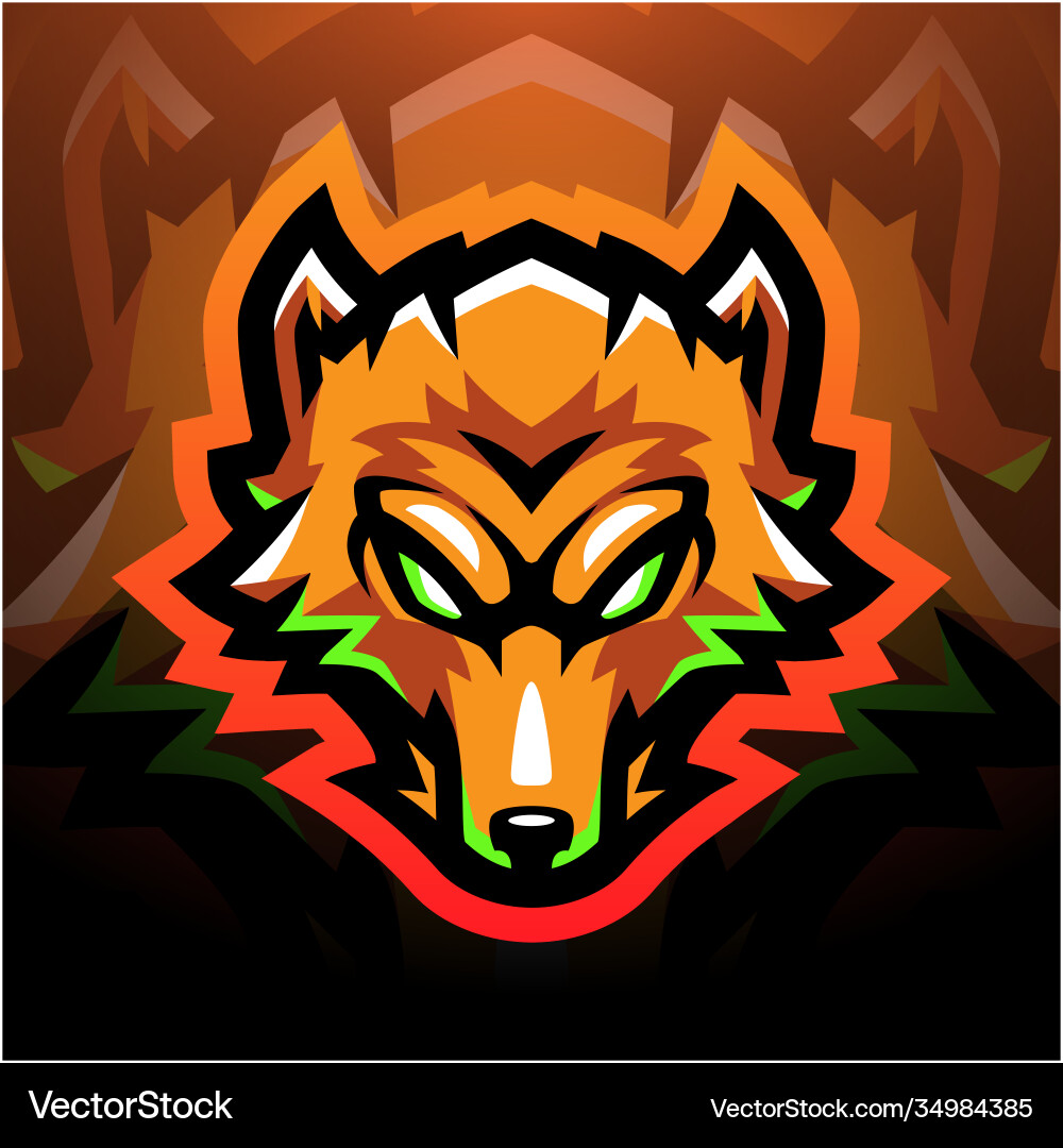 Foxes head sport mascot logo Royalty Free Vector Image