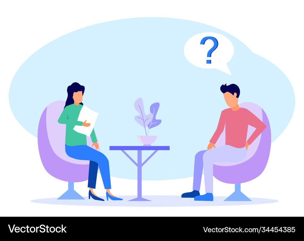 Graphic cartoon character psychotherapy Royalty Free Vector
