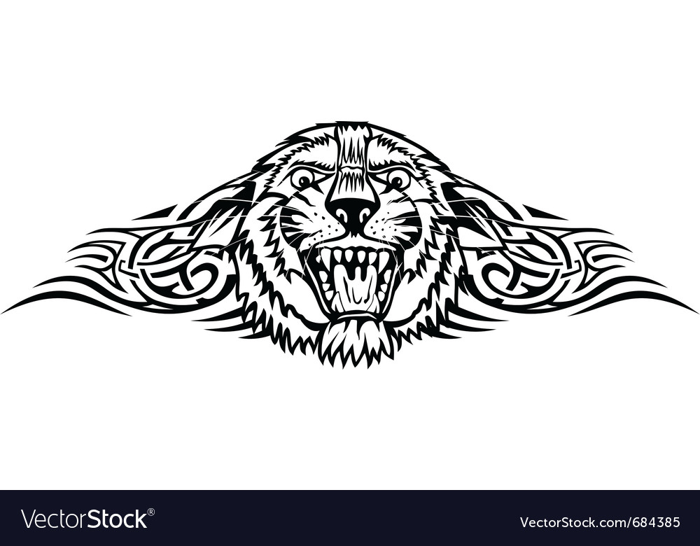 Head tiger with patterns Royalty Free Vector Image