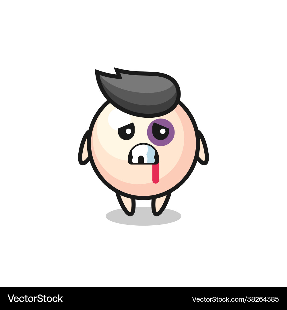 Injured pearl character with a bruised face Vector Image
