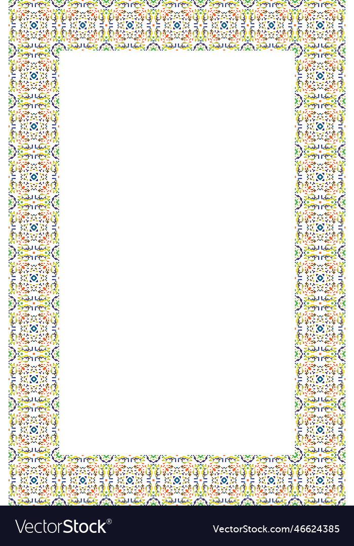 Islamic rectangle frame geometric pattern Vector Image