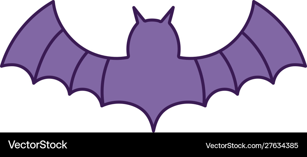 Purple bat open wings on white background Vector Image