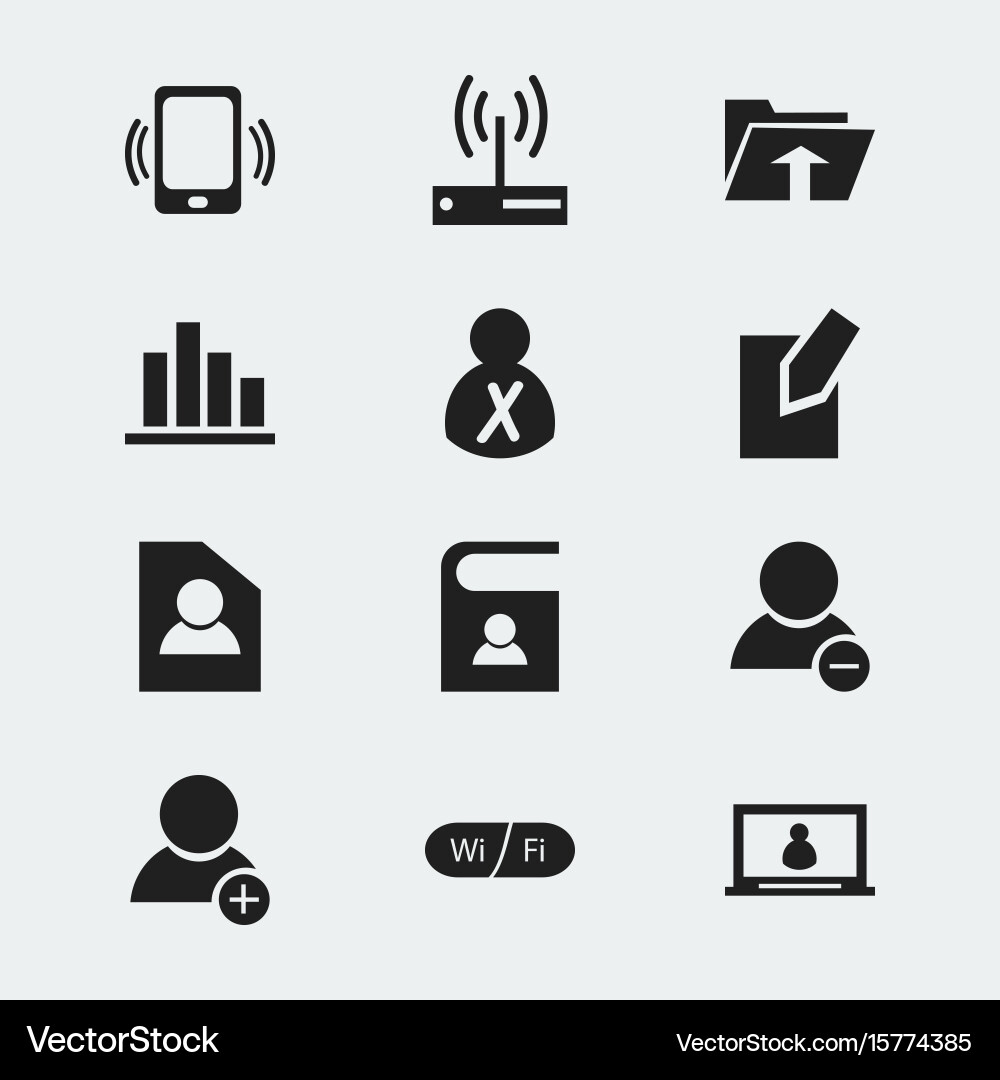 Set of 12 editable internet icons includes Vector Image
