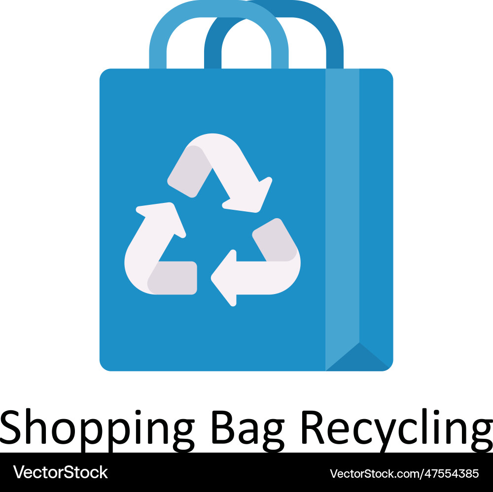 Shopping bag recycling flat icon design ill Vector Image