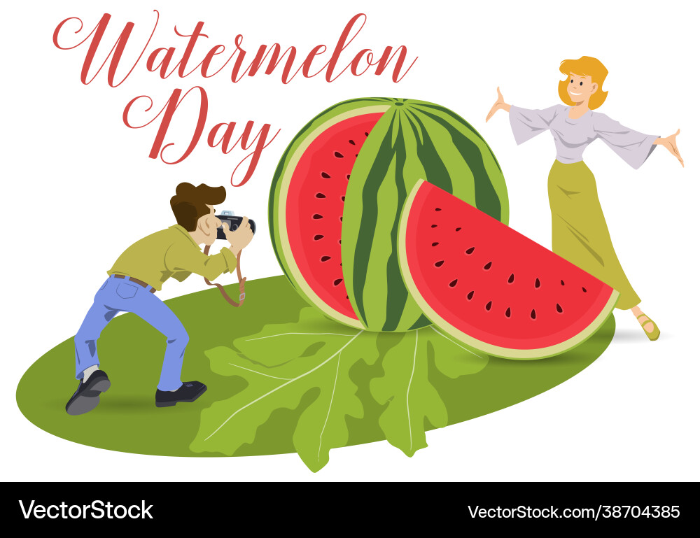 Template for landing page watermelon day Vector Image