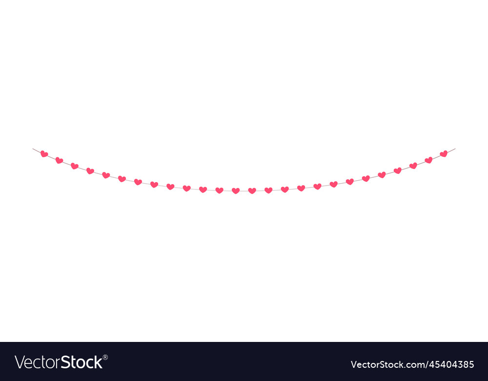 Valentines day red hearts banner bunting clipart Vector Image