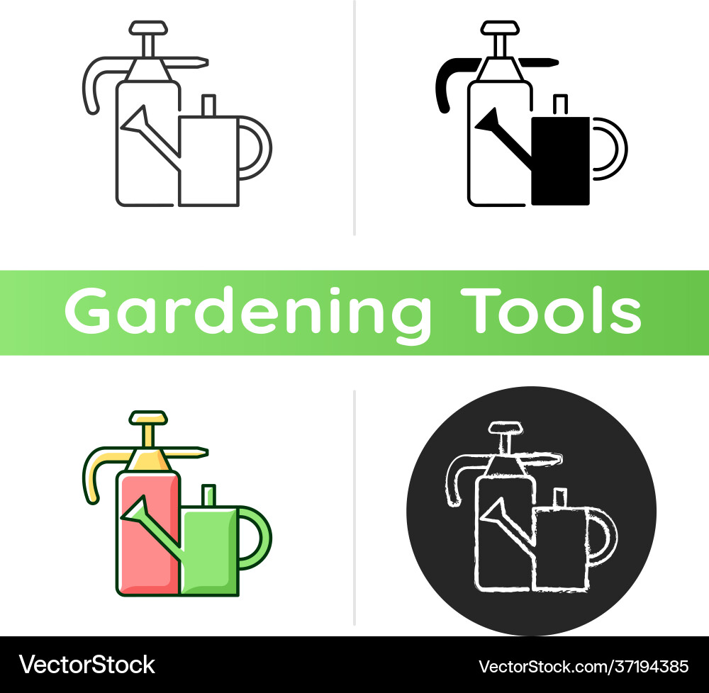 Watering can and hand sprayer icon Royalty Free Vector Image