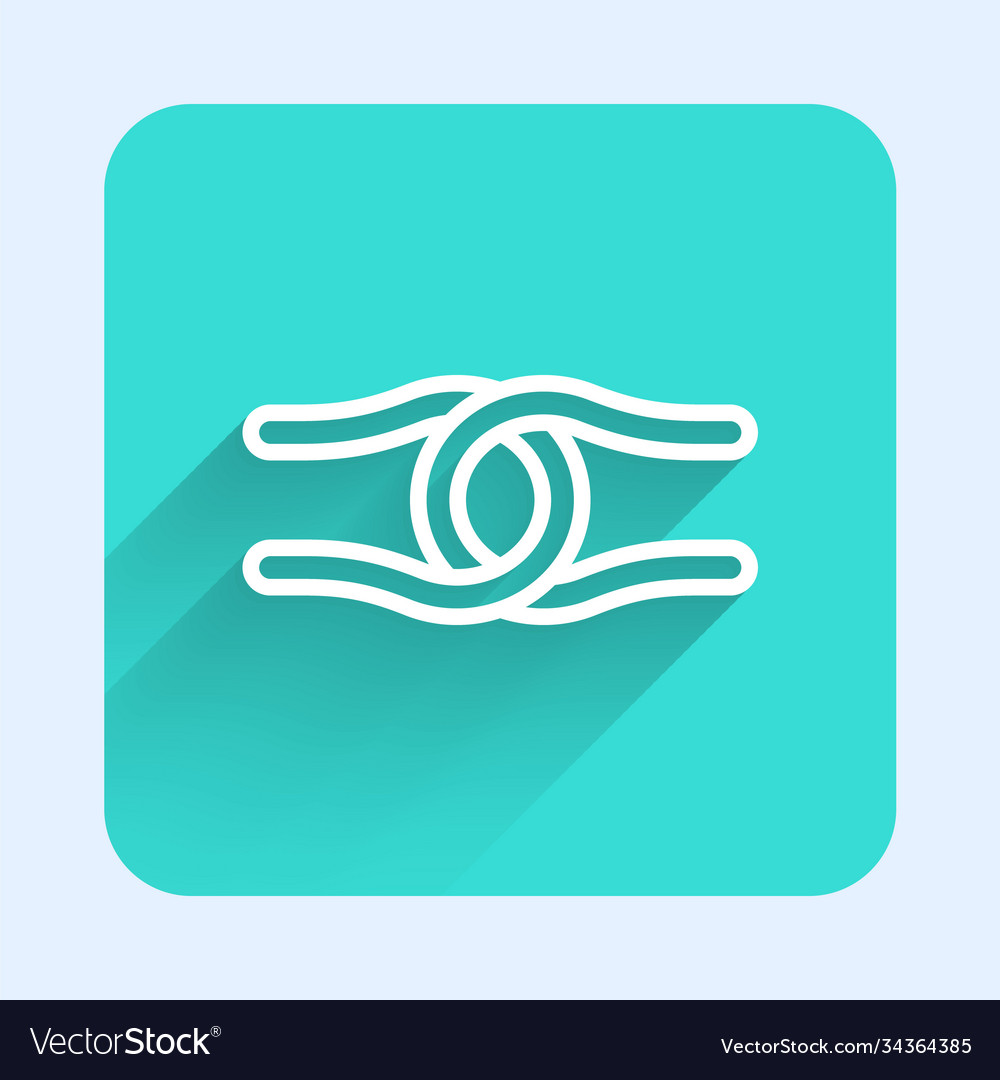 White line rope tied in a knot icon isolated Vector Image