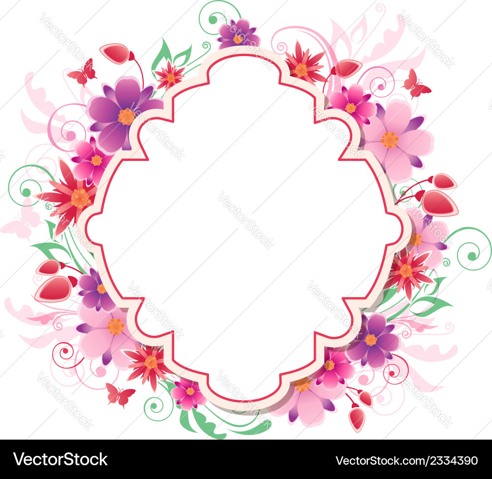 Background with red and pink flowers Royalty Free Vector